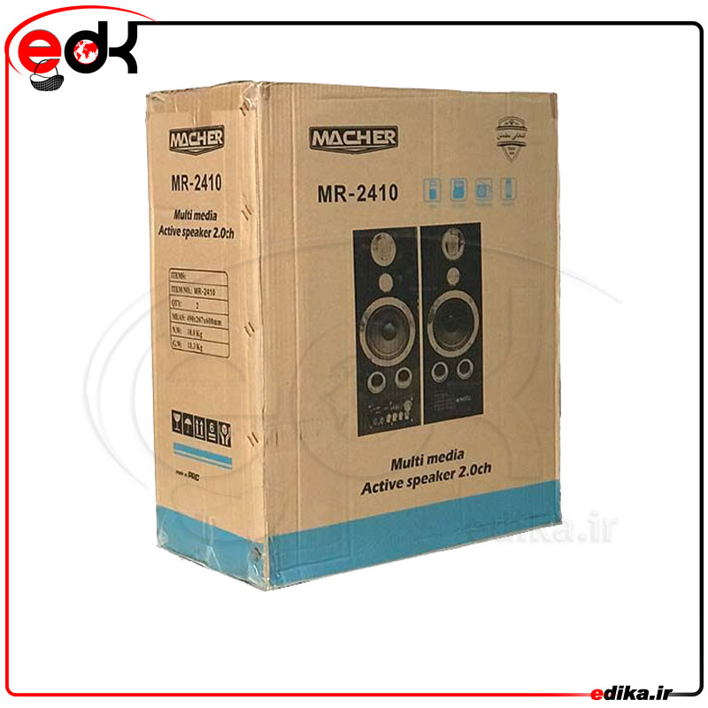 اسپیکر بلوتوث دوتایی مچر 2410 باکیفیت بالا و ورودی میکروفون - فروشگاه اینترنتی ادیکا
